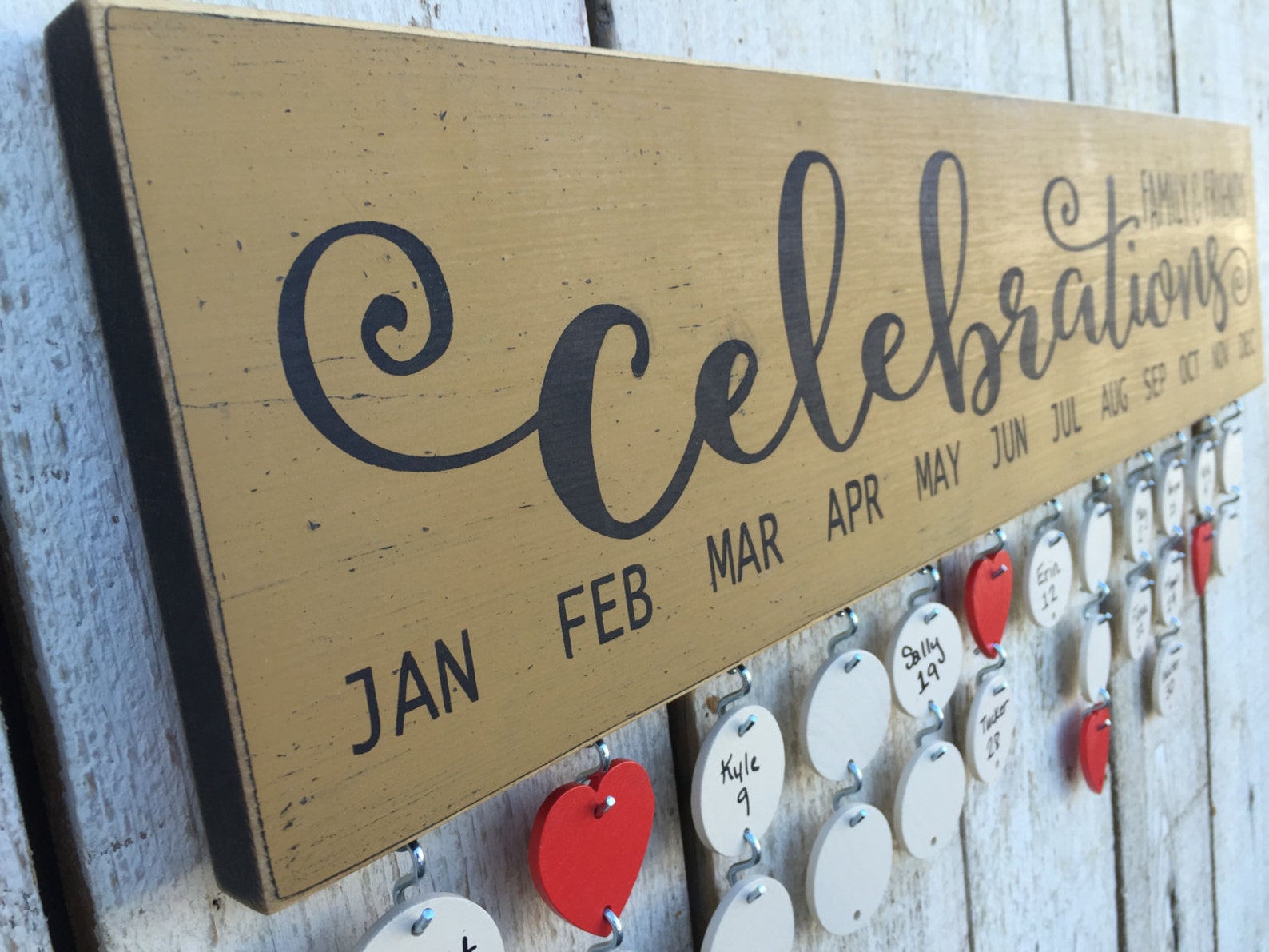 Family and Friends Celebrations Board, Family Birthday Board, Gift for ...