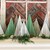 Vintage Christmas Decoration, Wood Chippy Paint Trees, Antique Plinth ...