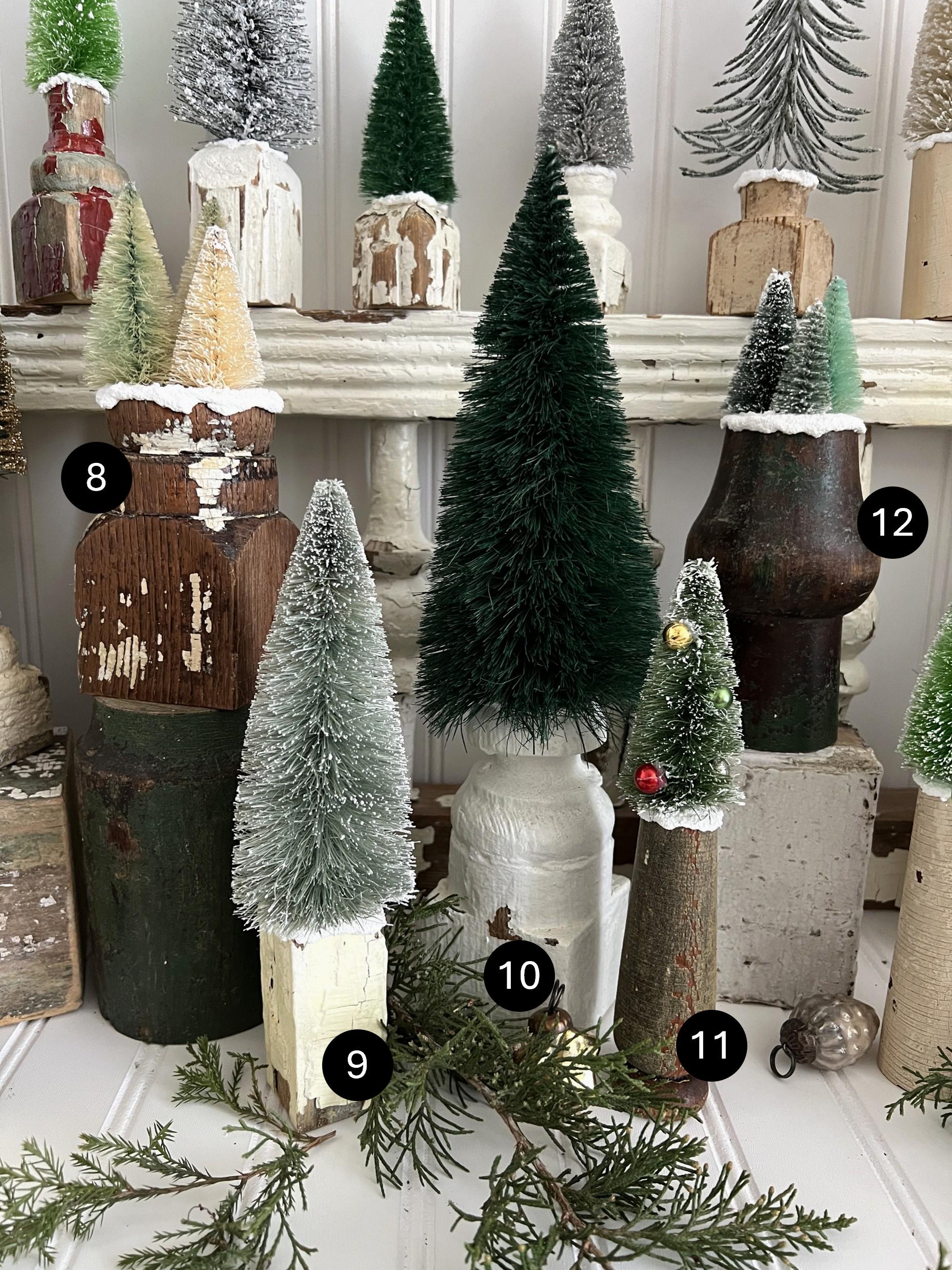 Christmas Vintage Spindle Bottle Brush Tree: Farmhouse Winter Decor ...