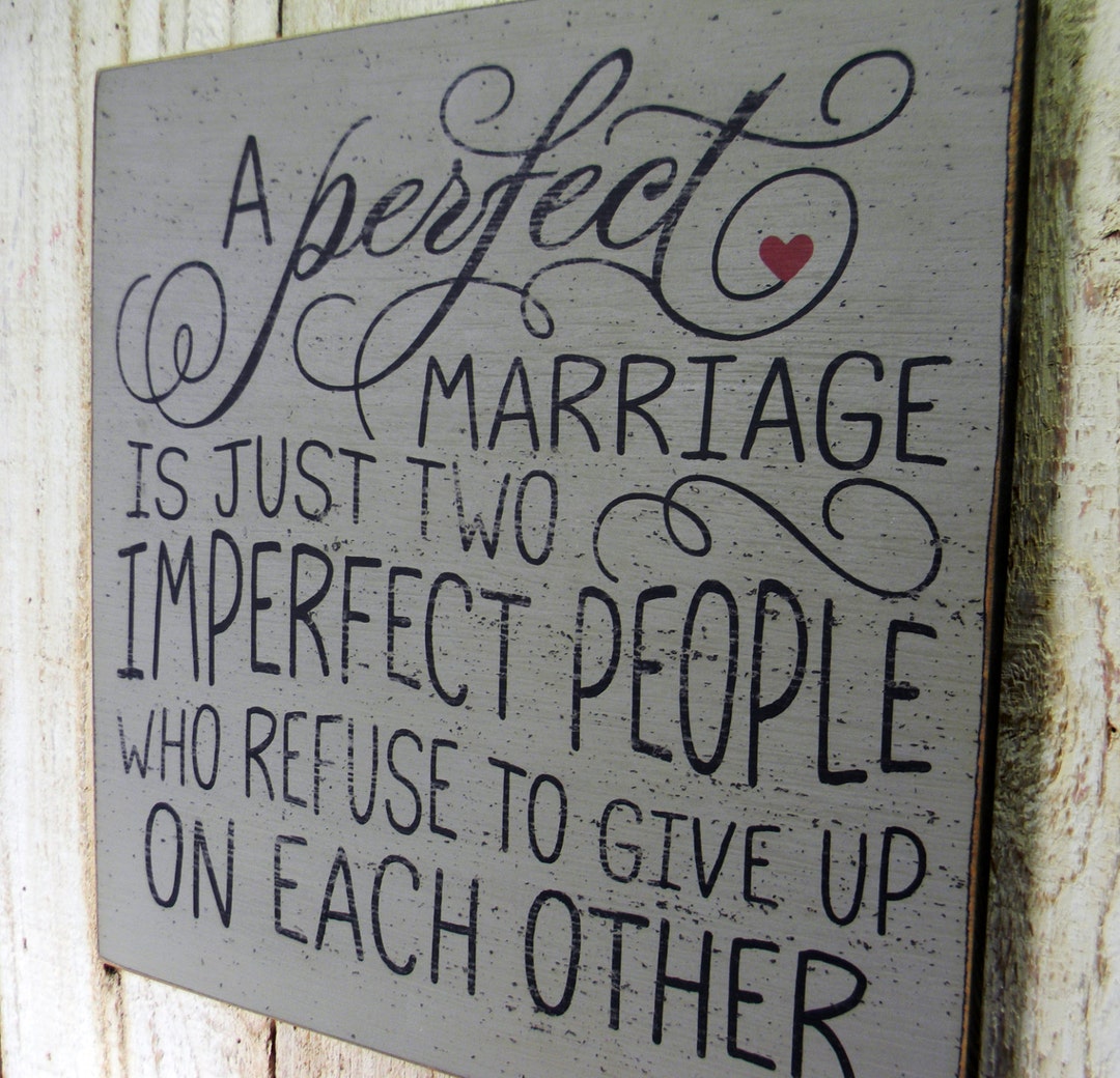 Rustic Wedding Sign, Anniversary Gift, Imperfect People Quote (11x11 ...