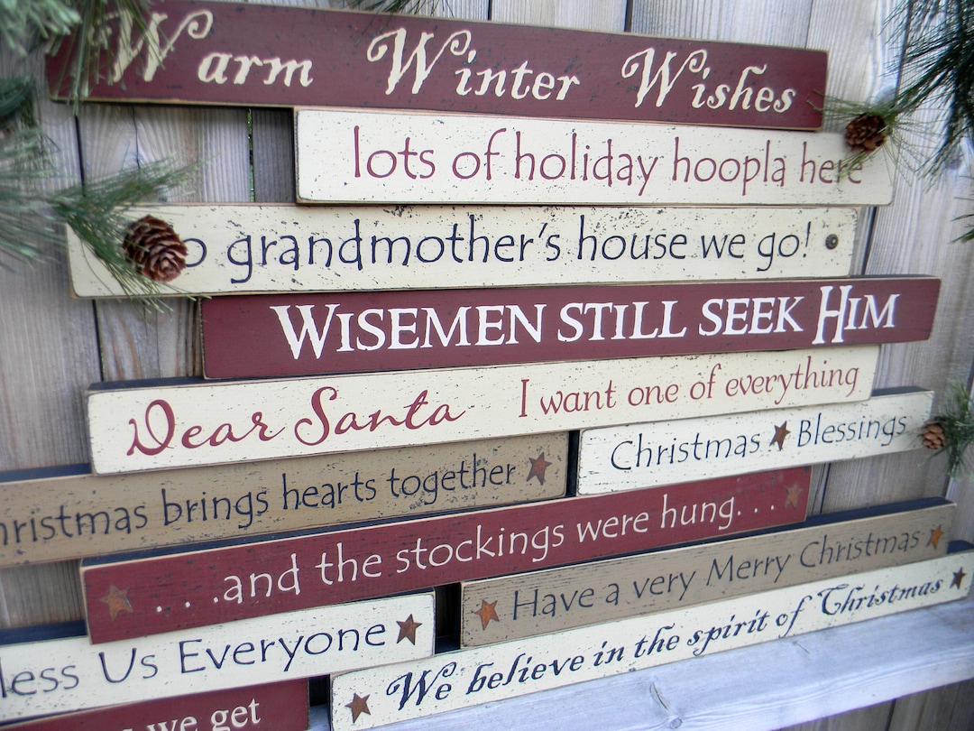 Christmas Shelf Sitter Signs - Etsy