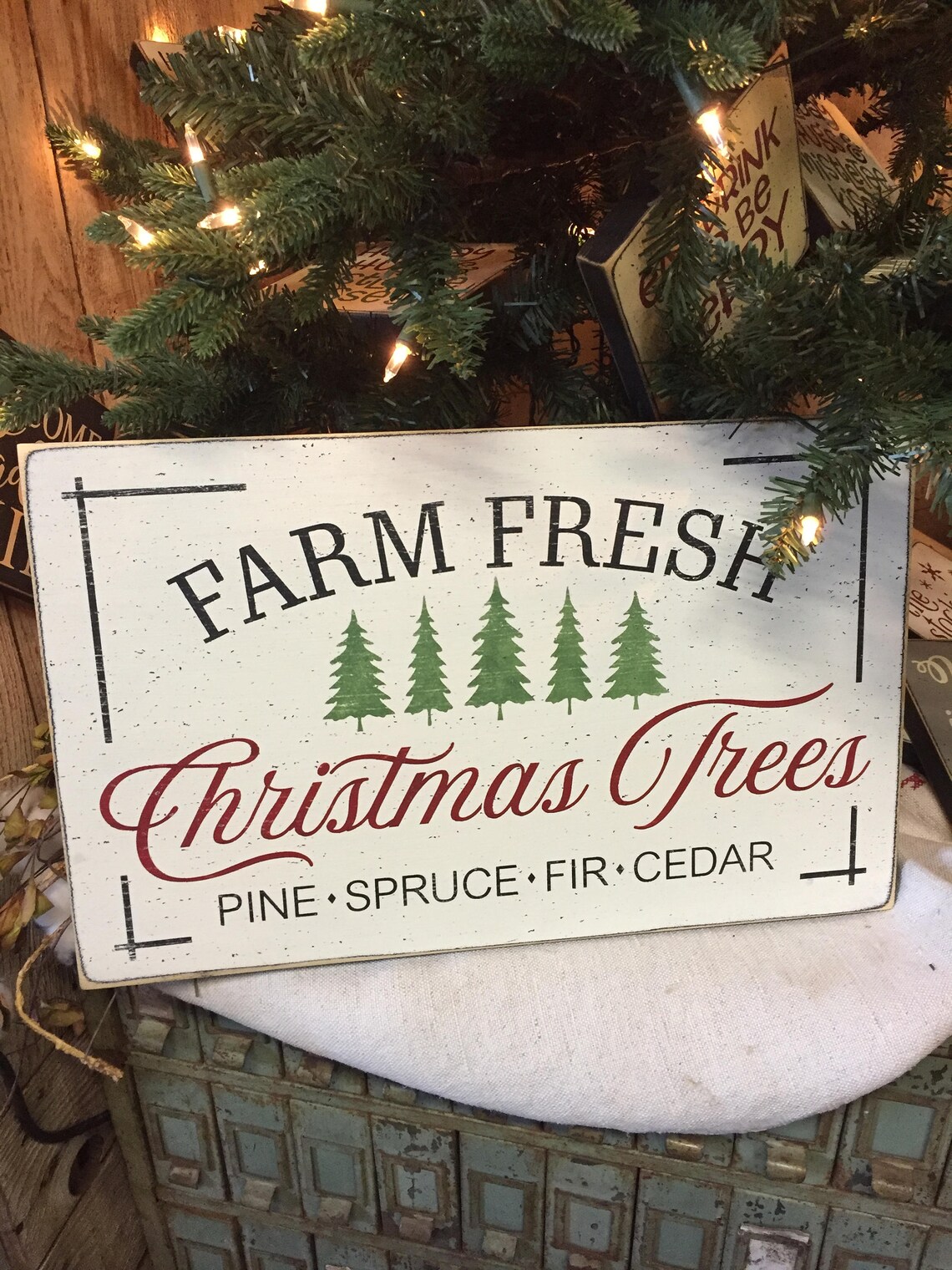 Christmas Tree Farm Sign Farmhouse Christmas Sign | Etsy