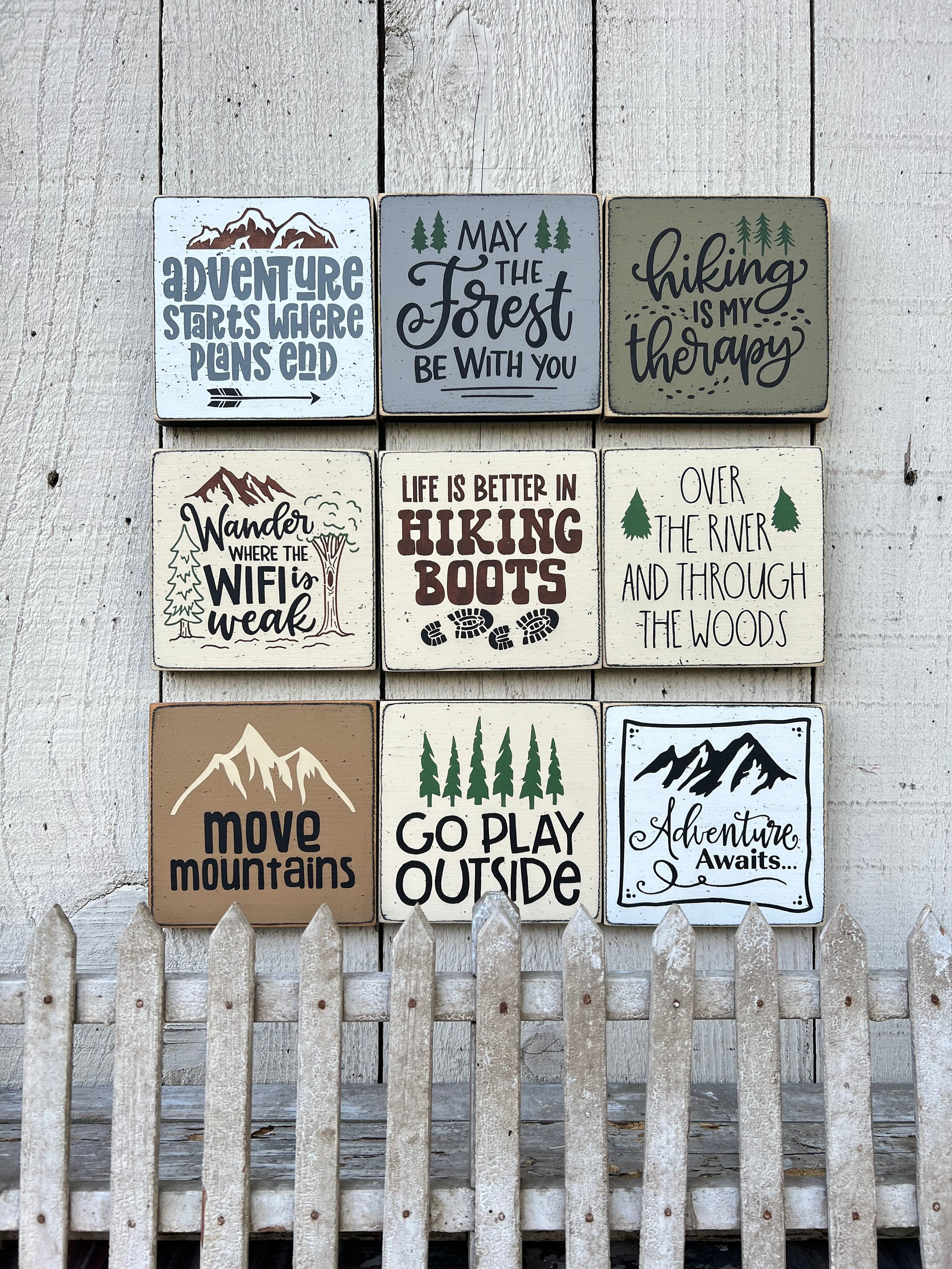 Rustic Woodland Hiking Sign (5"): Handmade Mountain Decor, Gift for ...