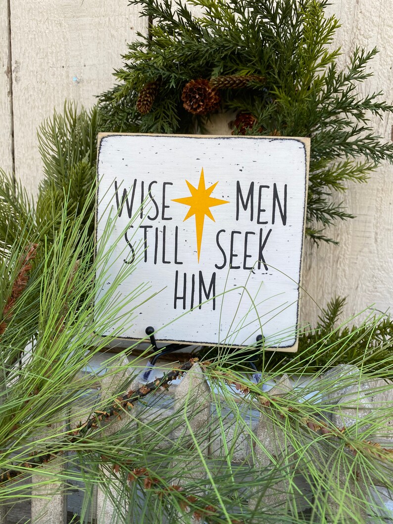 Religious Christmas Sign, Christmas Tiered Tray Sign, Wisemen Still ...