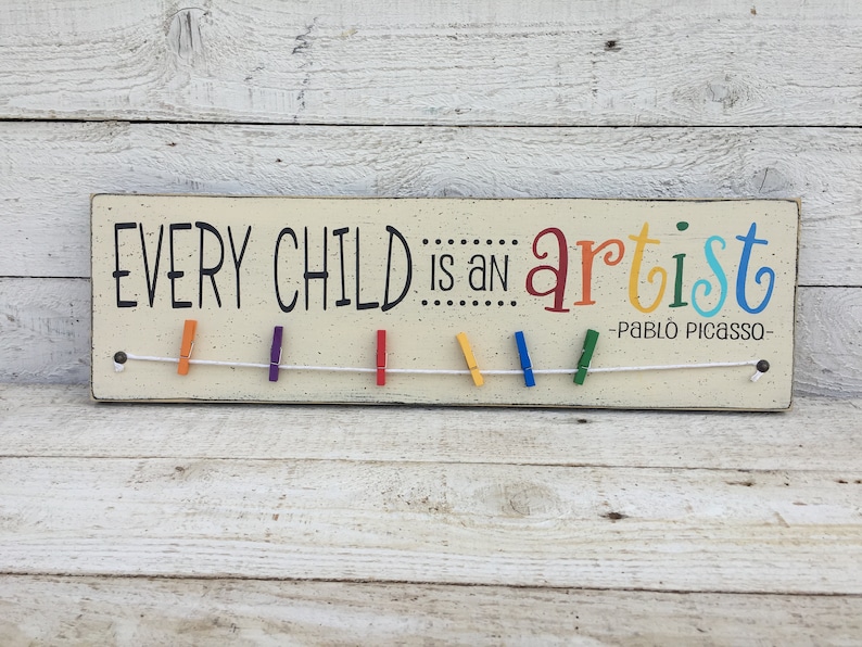 Every Child is an Artist 7 X 24 Hand Painted | Etsy