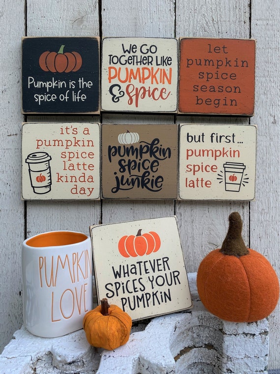Pumpkin Spice Sign Fall Kitchen Decor Fall Tier Tray Sign - Etsy