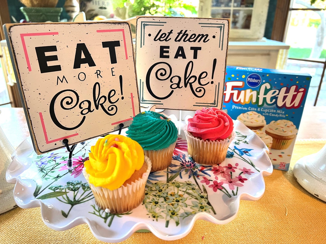 Hand Painted "eat Cake" Mini Kitchen Sign: Distressed Bakery Decor ...