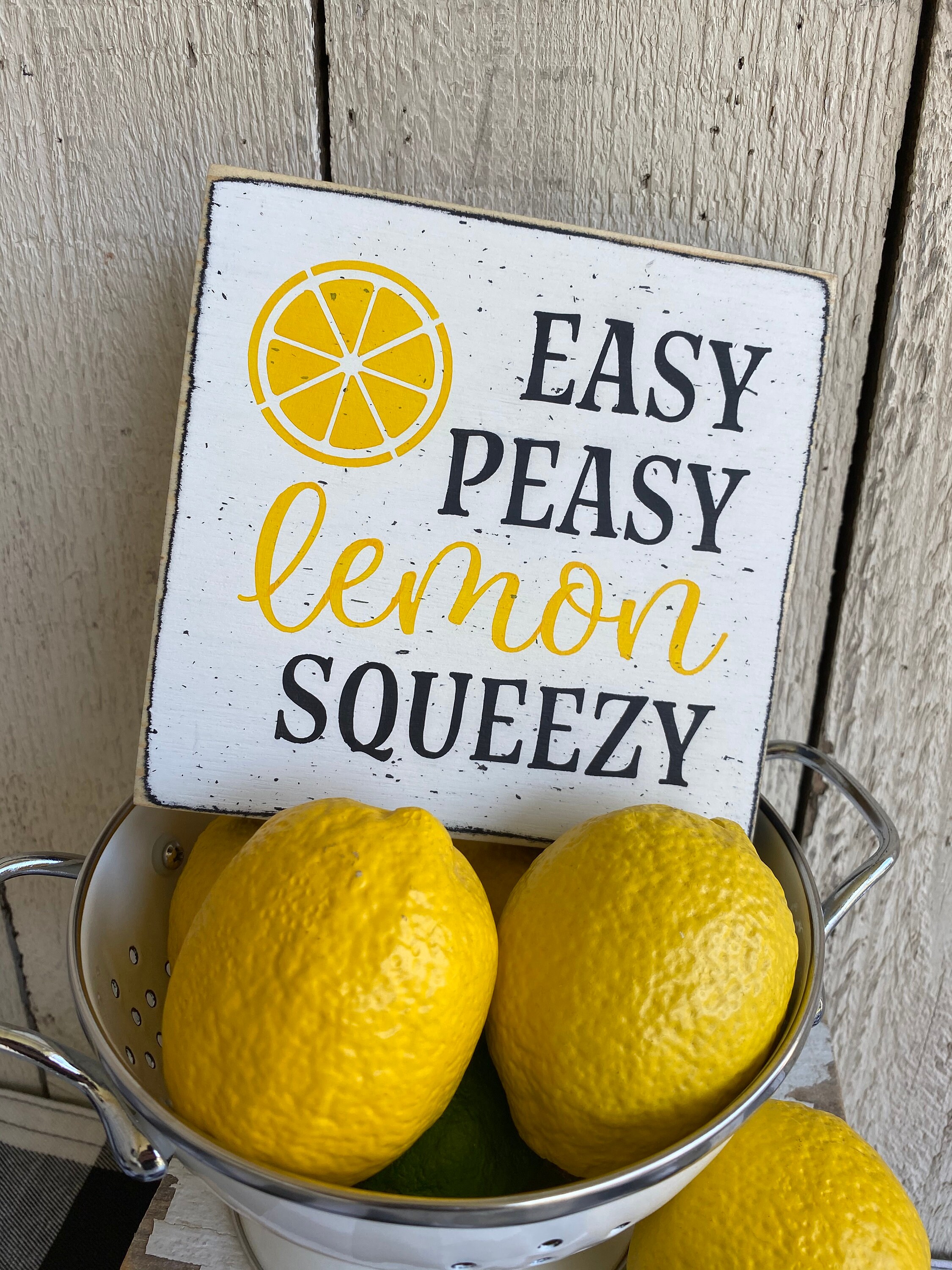 Lemon signs lemon decor tiered tray sign summer decor | Etsy