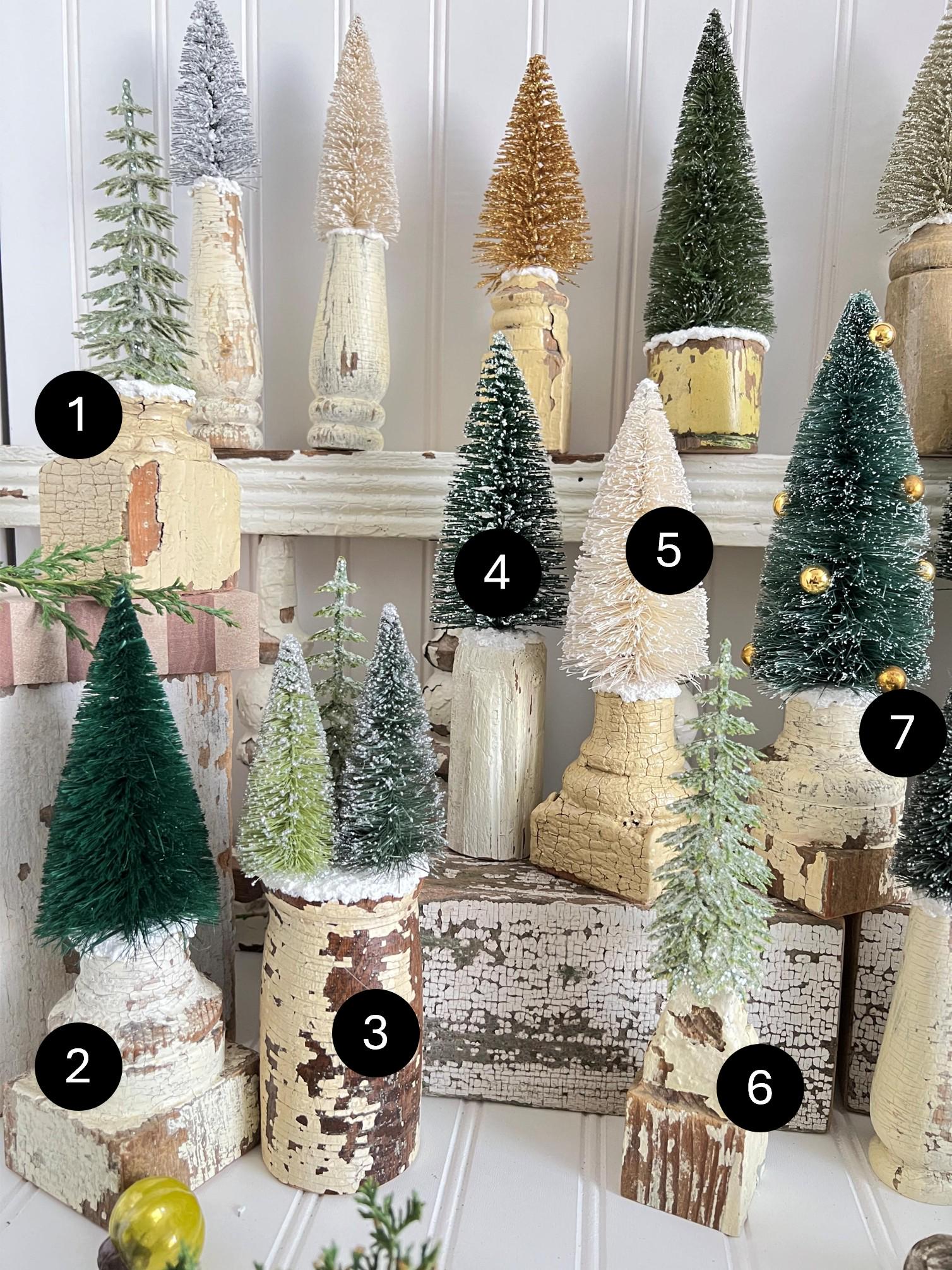 Christmas Vintage Spindle Bottle Brush Tree: Farmhouse Winter Decor ...