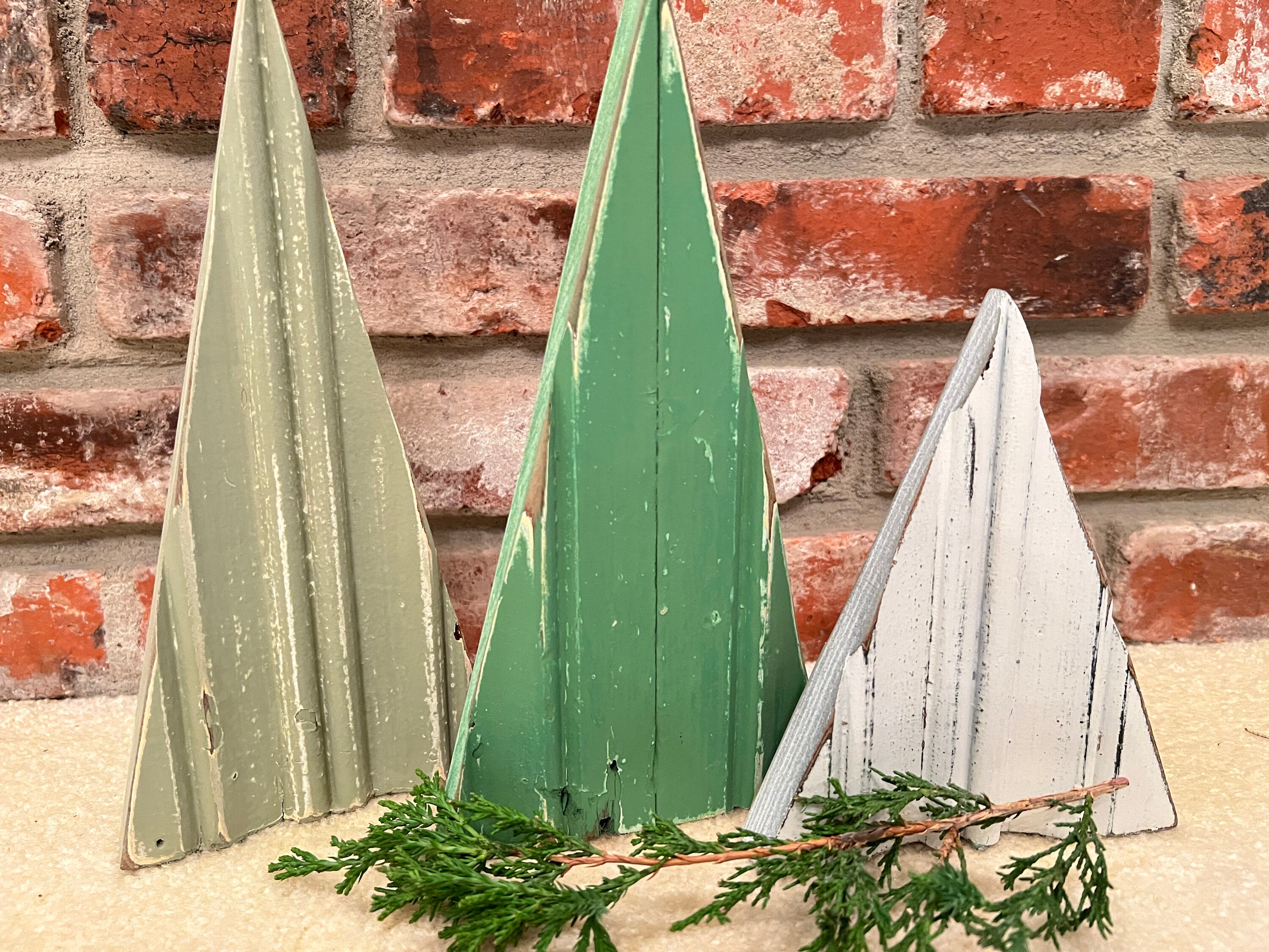 Rustic Salvaged Wood Christmas Trees: Farmhouse Holiday Decor, Vintage ...