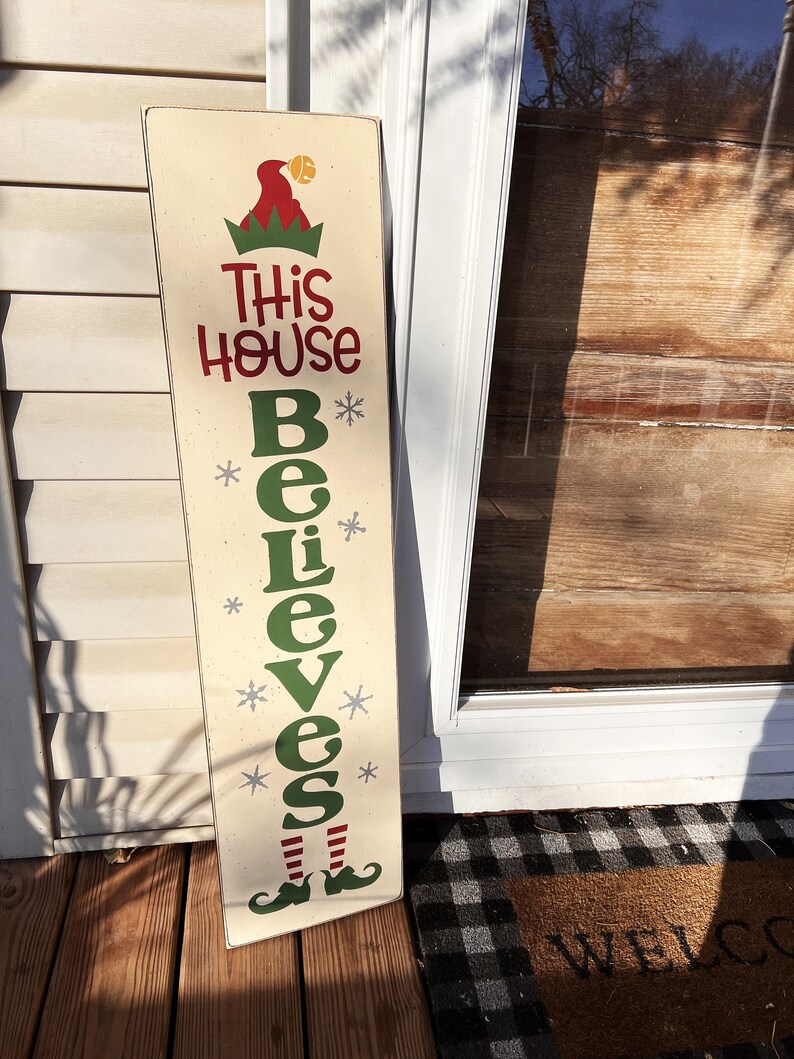 This House Believes Sign Christmas Elf Sign Christmas Front - Etsy
