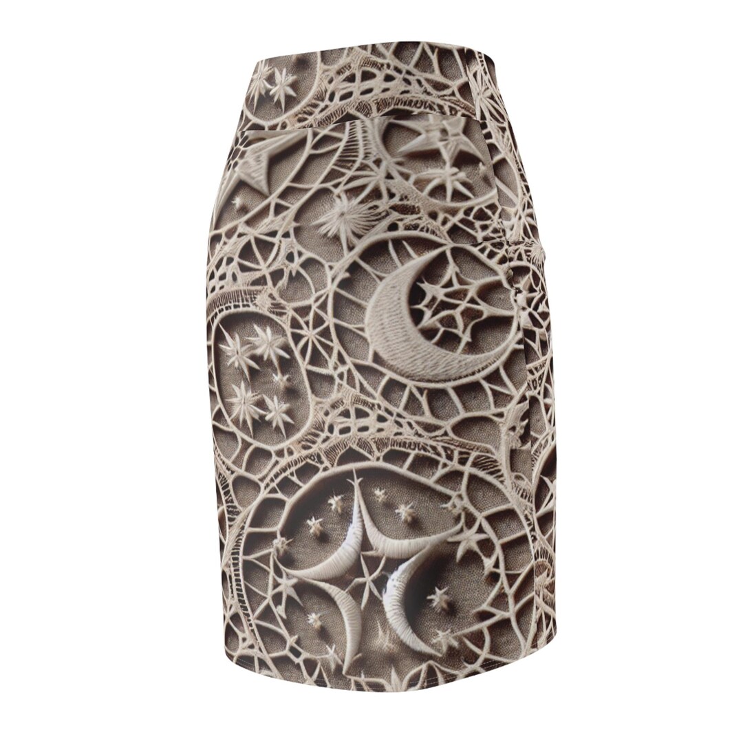 Lace Pencil Skirt, Celestial Skirt, Moon and Star Clothing, Women's ...