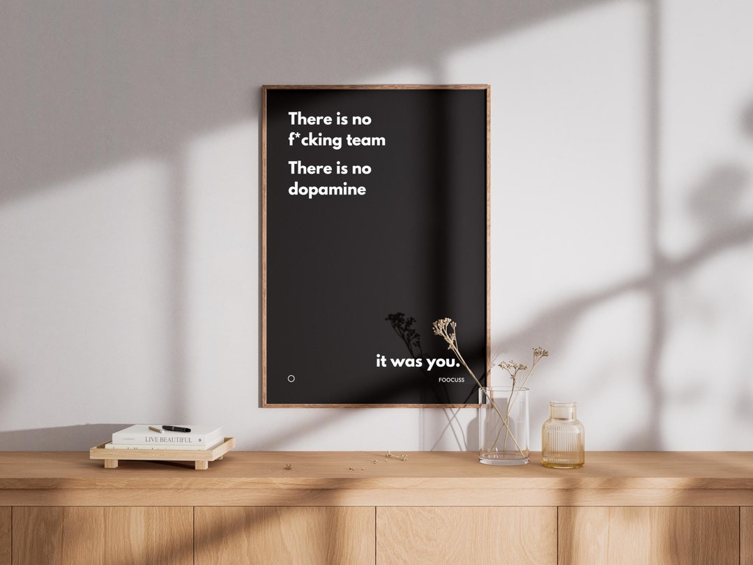 No Team Motivational Poster Quote Wall Art Inspirational Gym Office or ...