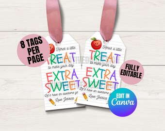 Back to School Gift Tag Template, Printable Gift Tags, Editable A ...