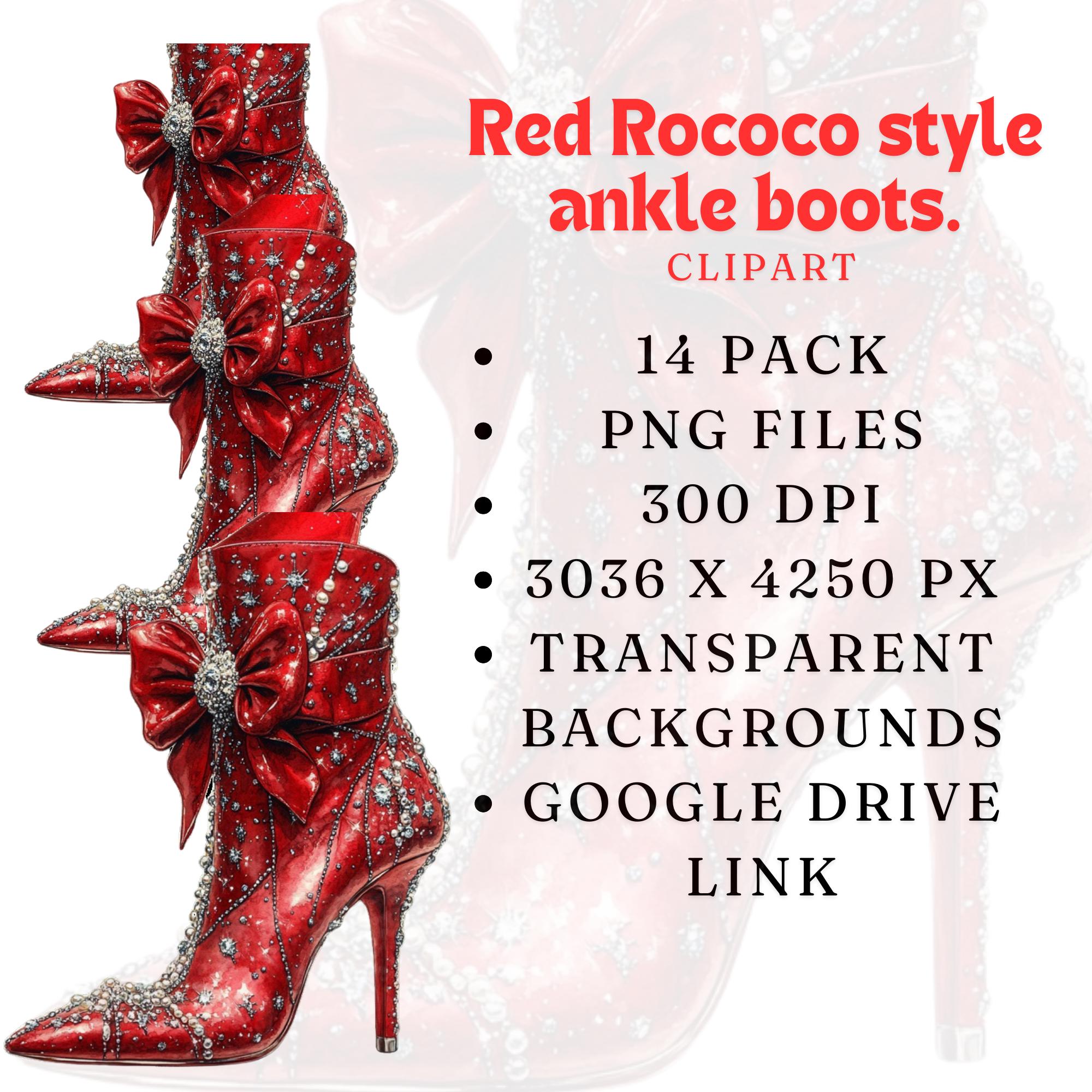 Watercolour Shoes Clipart. Rococo Baroque Boots,fashion Footwear ...