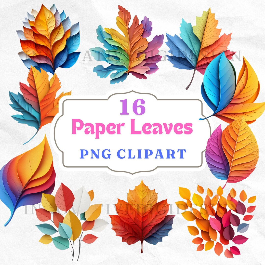 Paper Leaves Clipart Bundle,autumn Clipart,fall Clipart,thanksgiving ...