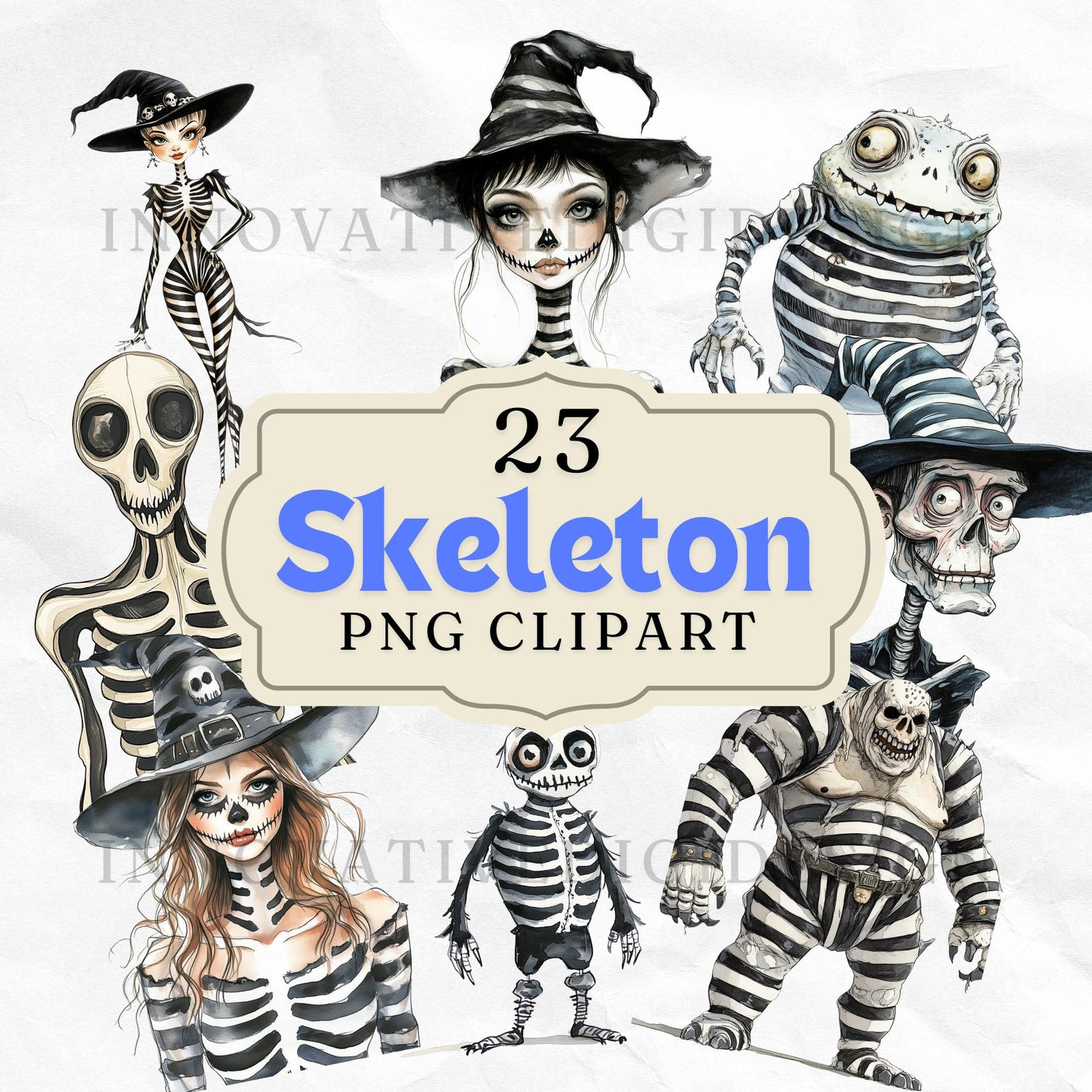 Halloween Clipart,skeleton Clipart,witch Png,monster Png,spooky Clipart ...
