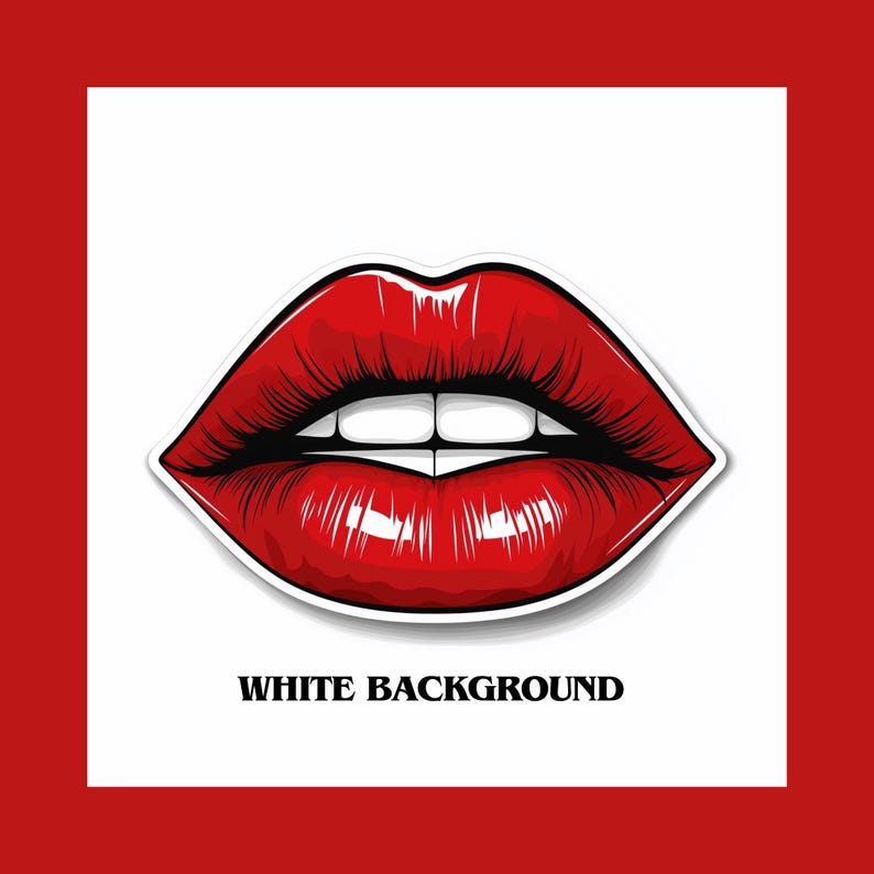 Retro Clipart Red LIPS. Printable Png & Jpg. Vintage Pop Art,retro ...
