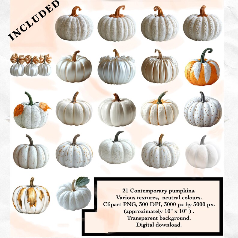 Pumpkin Clipart Bundle,contemporary Clipart,pumpkin Png,thanksgiving ...
