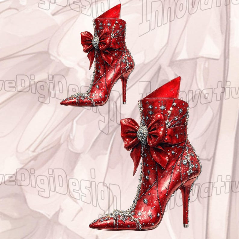 Watercolour Shoes Clipart. Rococo Baroque Boots,fashion Footwear ...