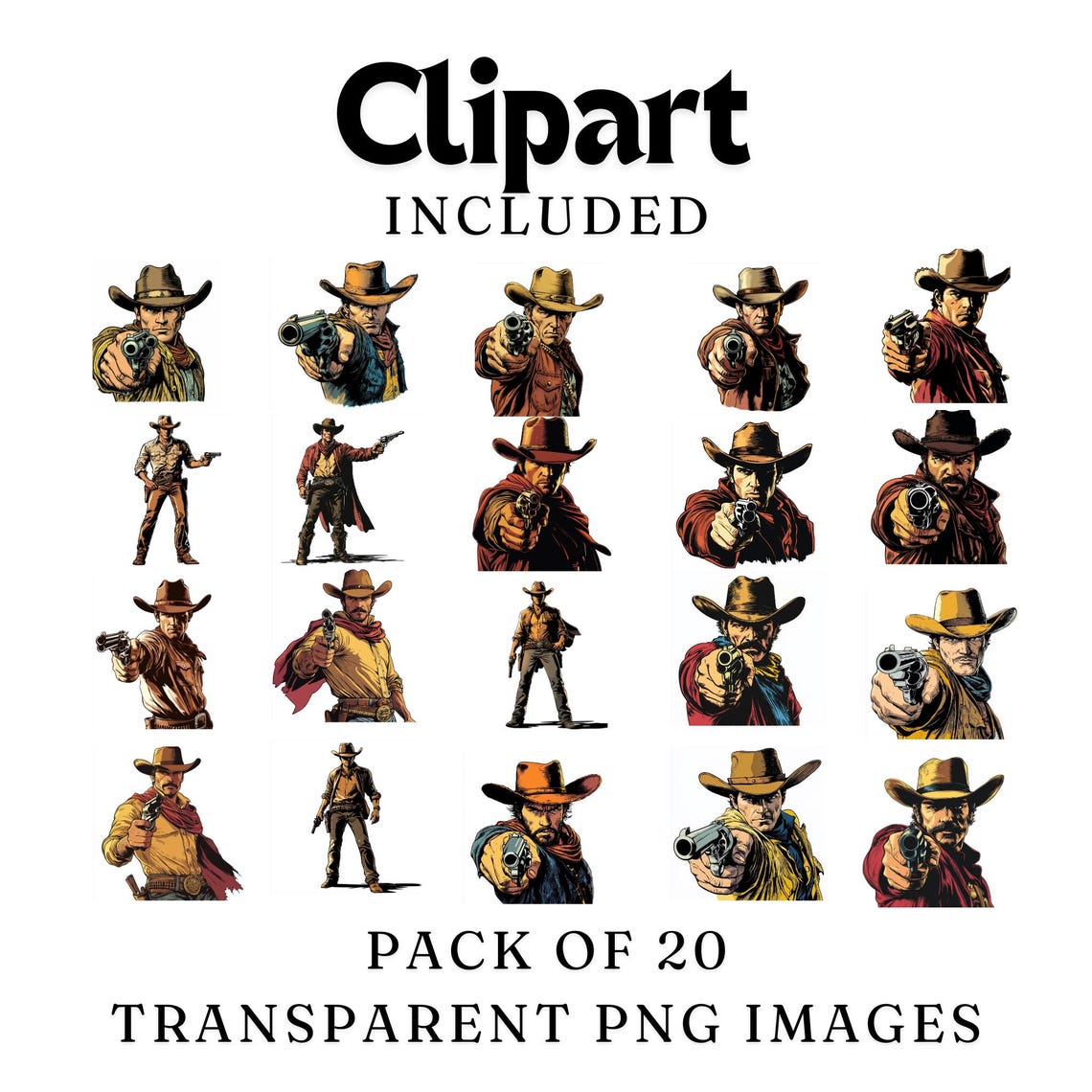 Cowboy Clipart,cowboy Bundle,cowboy Images,wild West Clipart,western ...