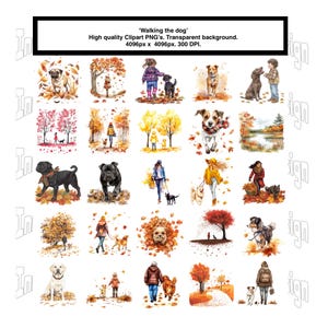 Dog Clipart Bundle. Dog Walking Drawing,funny Pets,dog Sublimation ...
