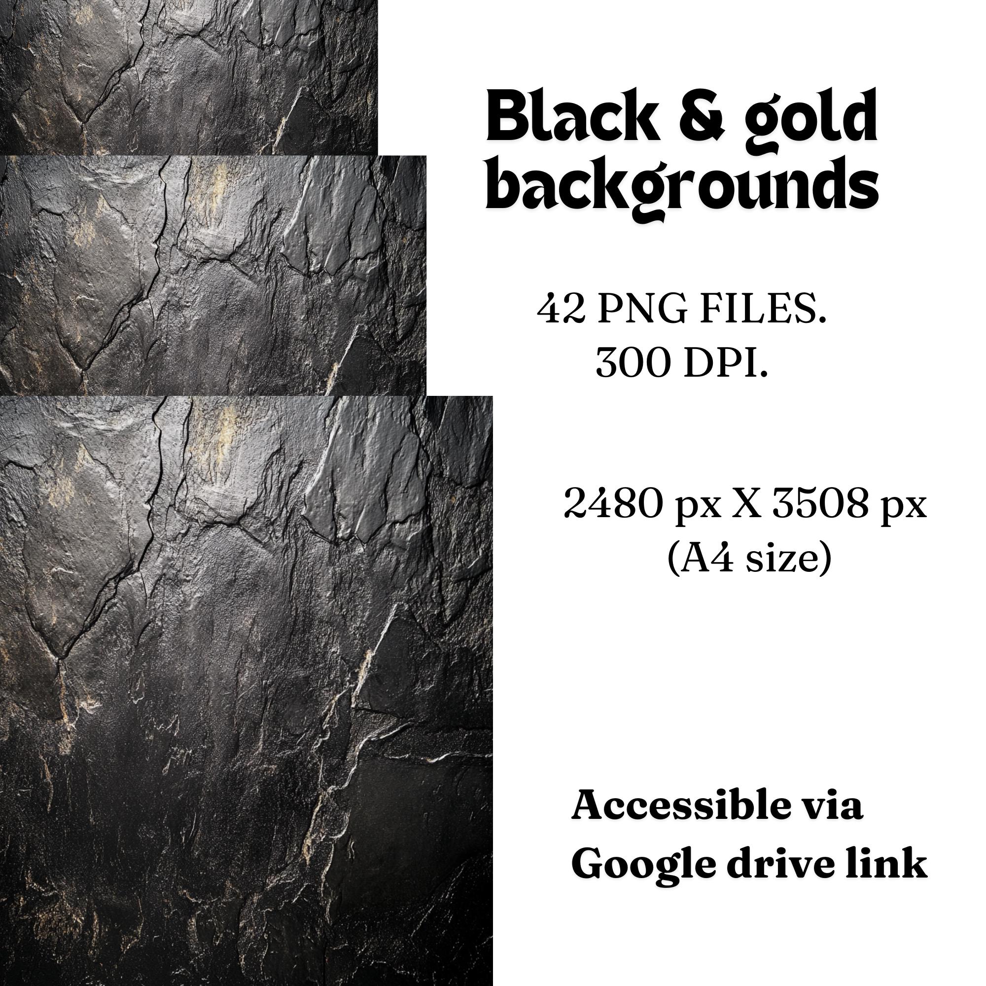 Black Gold Digital Backgrounds. PNG Bundle,a4 Paper Print,digital ...