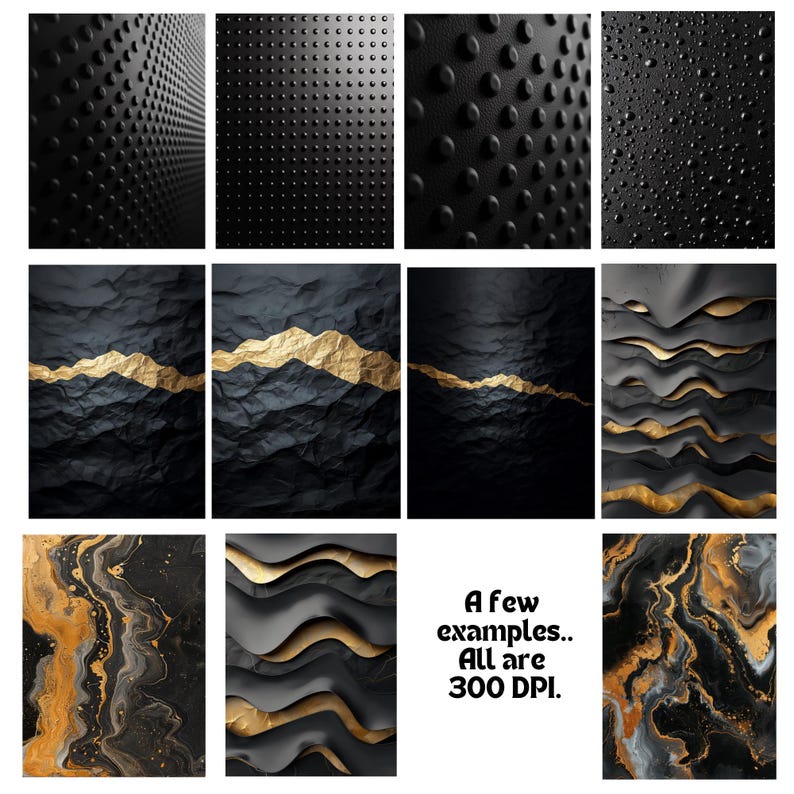 Black Gold Digital Backgrounds. PNG Bundle,a4 Paper Print,digital ...
