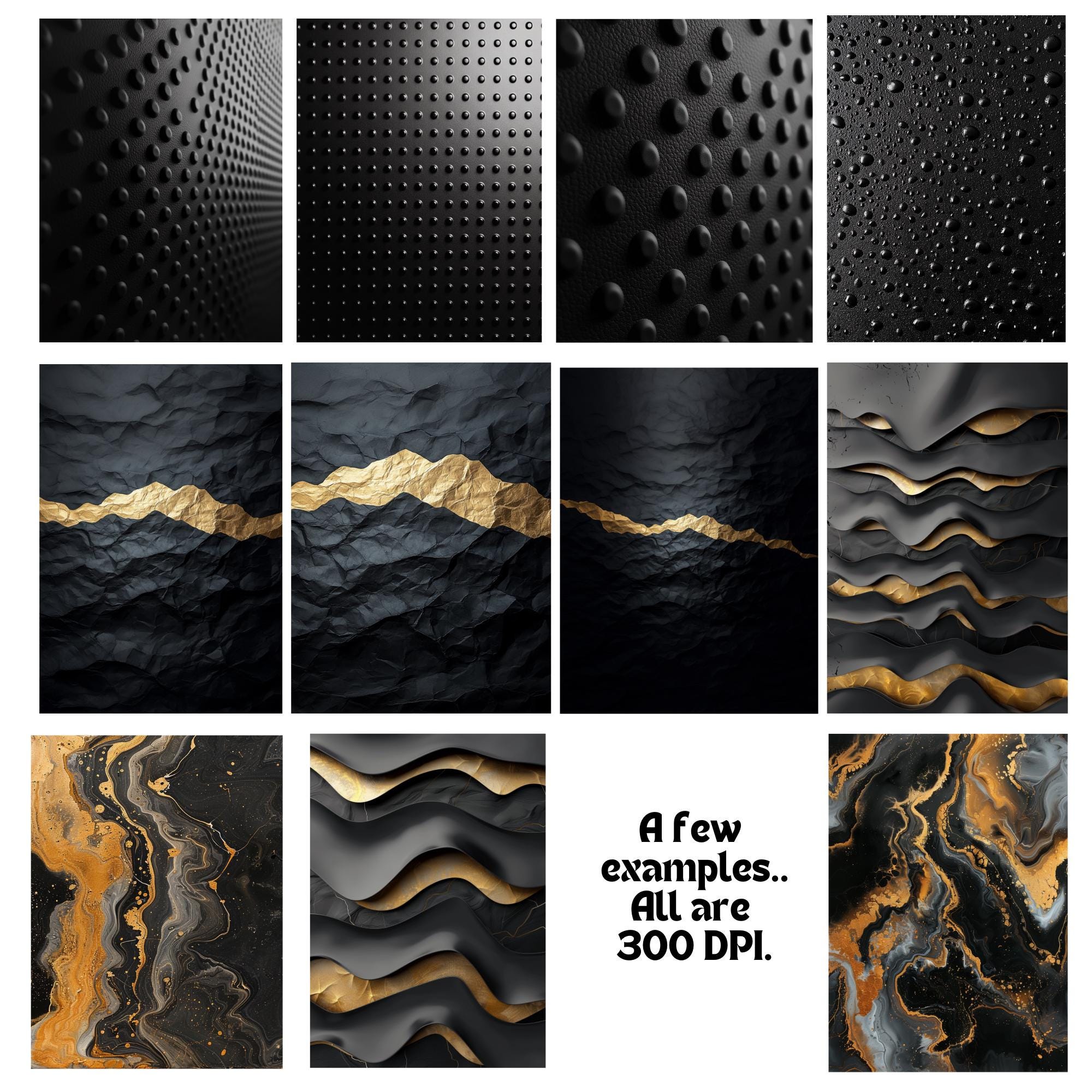 Black Gold Digital Backgrounds. PNG Bundle,a4 Paper Print,digital ...