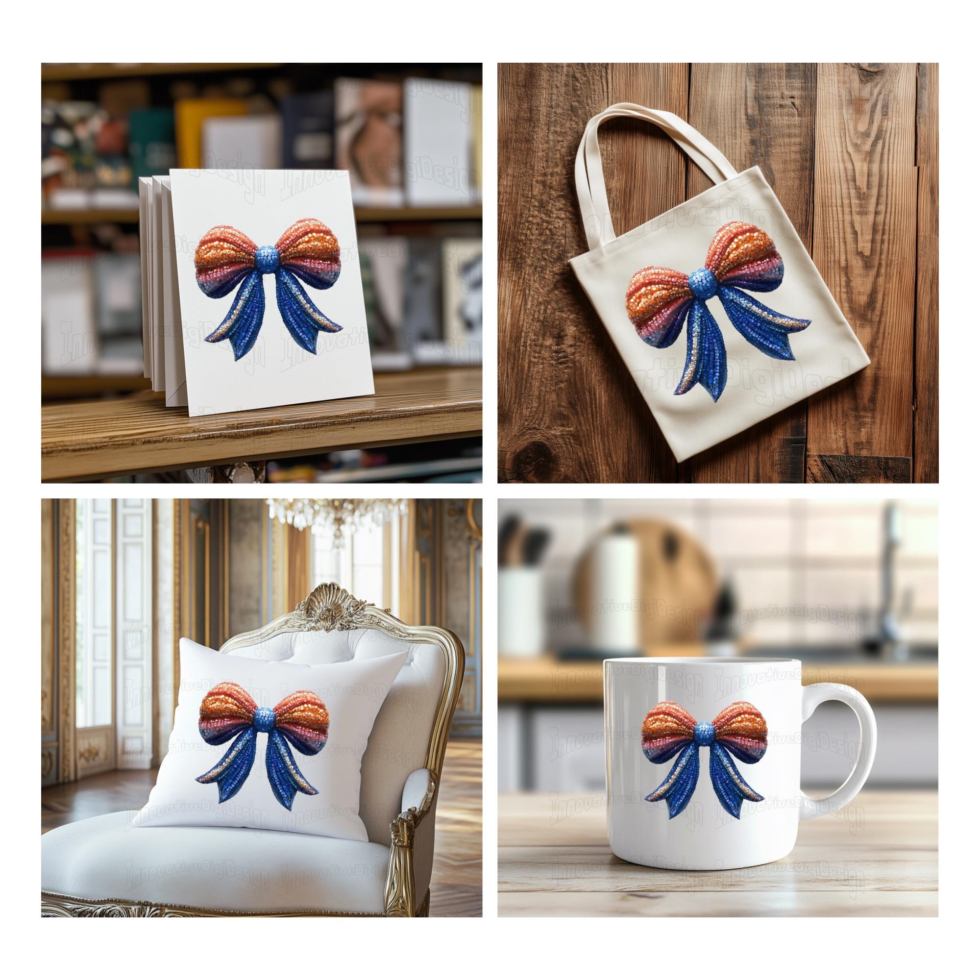 Printable Bow Download Png & Jpg. Fancy Bow Sublimation Design,digital ...