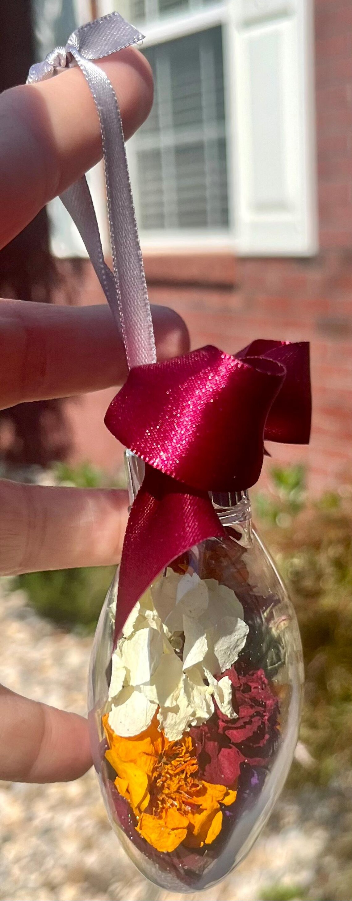 Petals and Ribbons: Plastic Disc Ornament With Home-grown Dried Flowers ...