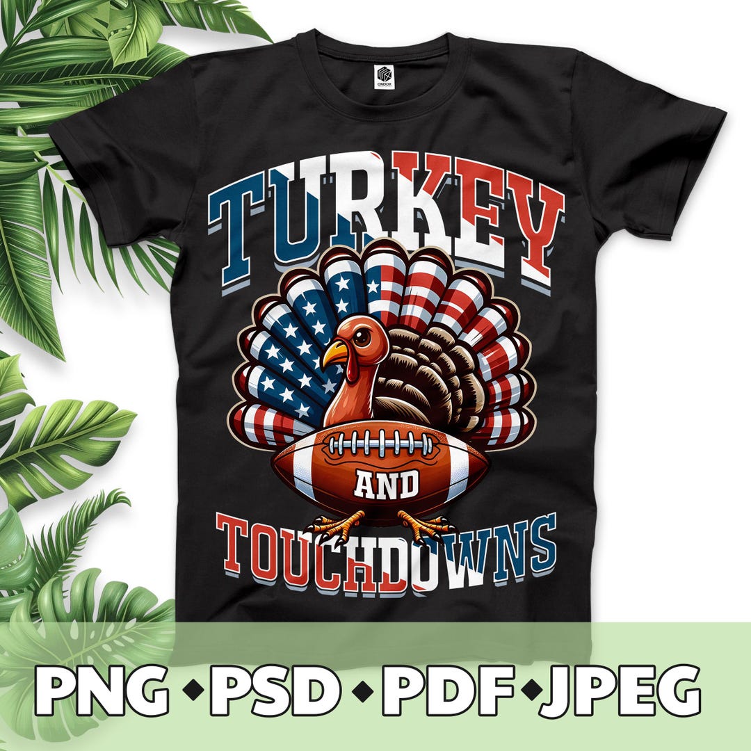 Turkey and Touchdown Png, US Football Thanksgiving Png, US Football ...