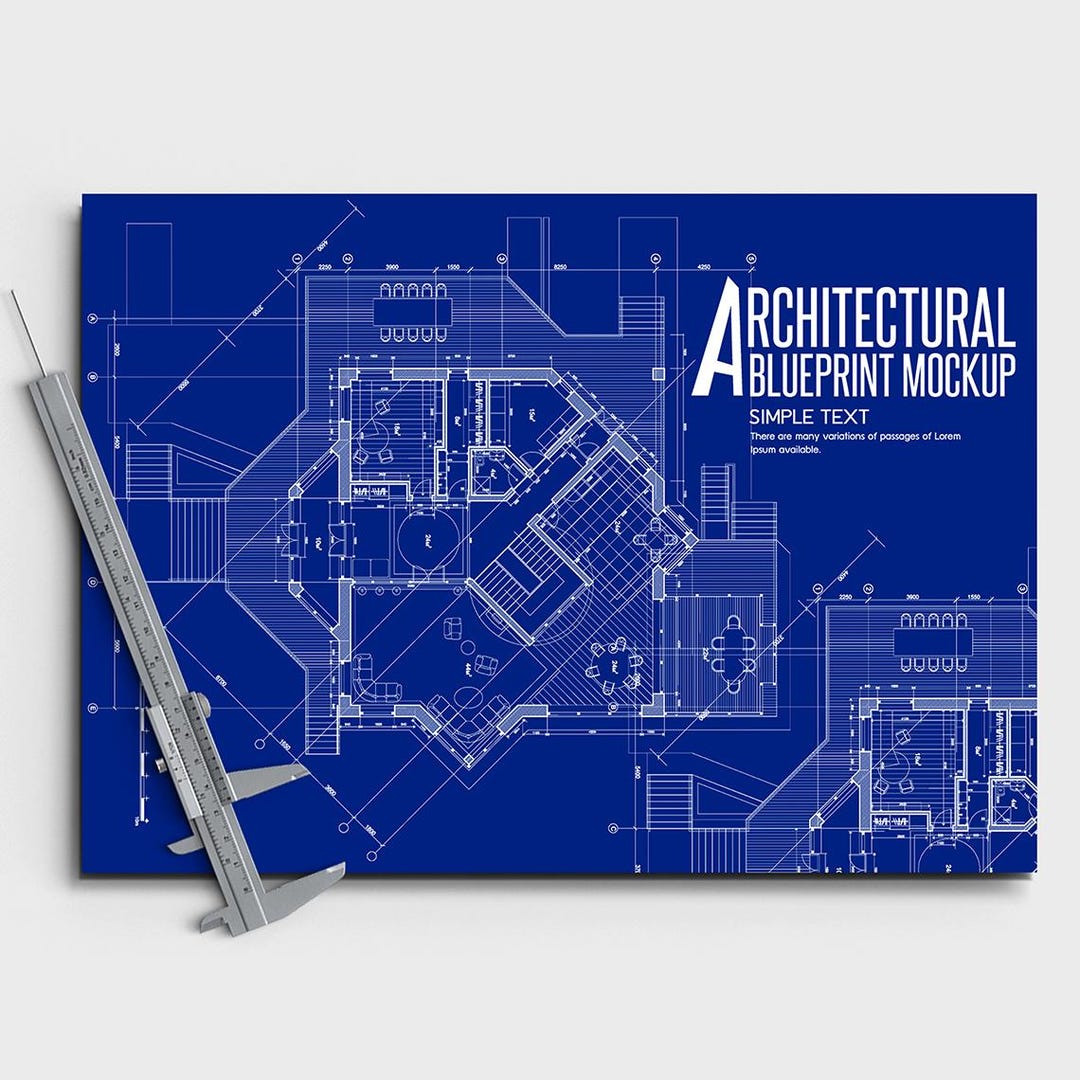 Buy Architectural Blueprint Mockup PSD, Architectural Mockup ...