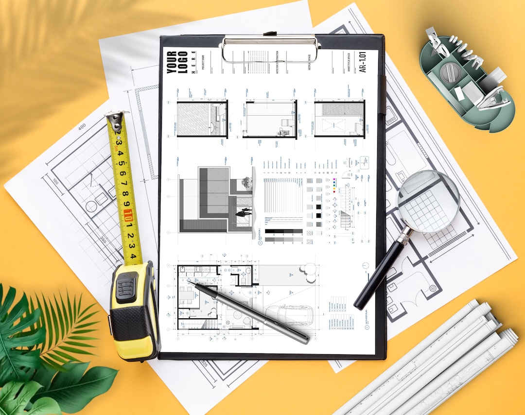 Architecture Drawing Template Mockup, Drawing Mockup, Architecture ...