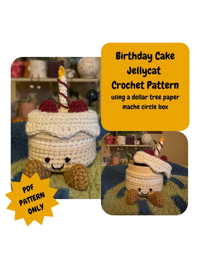 Crochet Jellycat Birthday Cake PDF Pattern - Etsy
