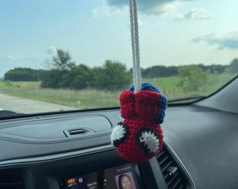 Crochet Spiderman Car Hanging Decor - Etsy