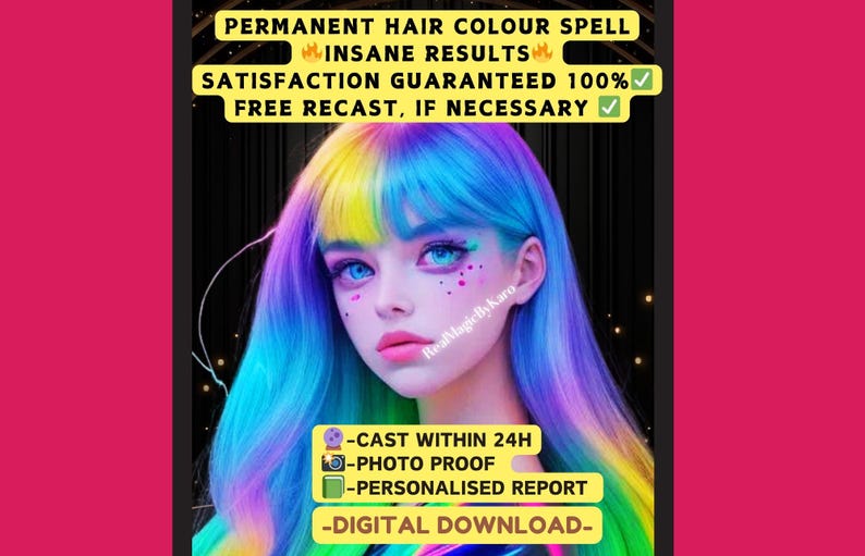 PERMANENT HAIR COLOUR Spell the Strongest Spell - Etsy