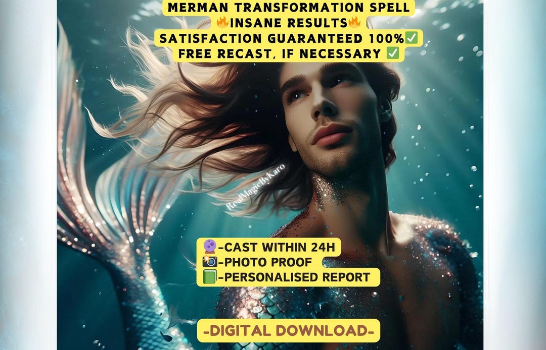 MERMAN TRANSFORMATION SPELL- the Strongest Spell - Etsy