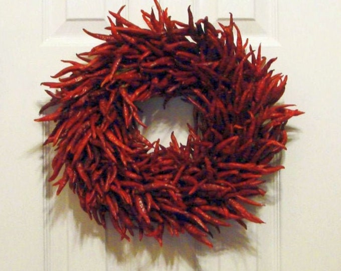 Organic Red Chili Pepper Wreath, Table Centerpiece, Wall Decoration ...