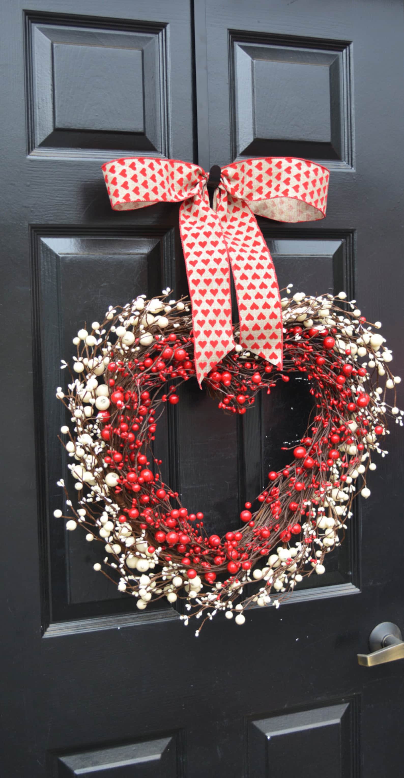 Berry Heart Wreath Valentine's Day Wreath Heart Wreath - Etsy