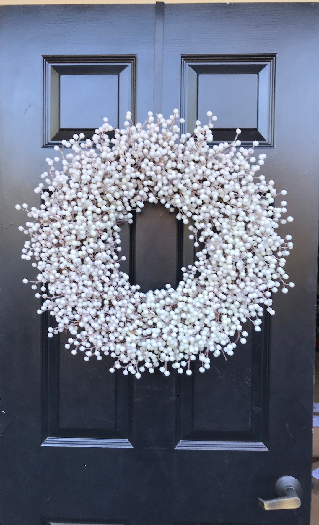 White Berry Wreath: Weatherproof Winter, Christmas, Modern, Everyday ...
