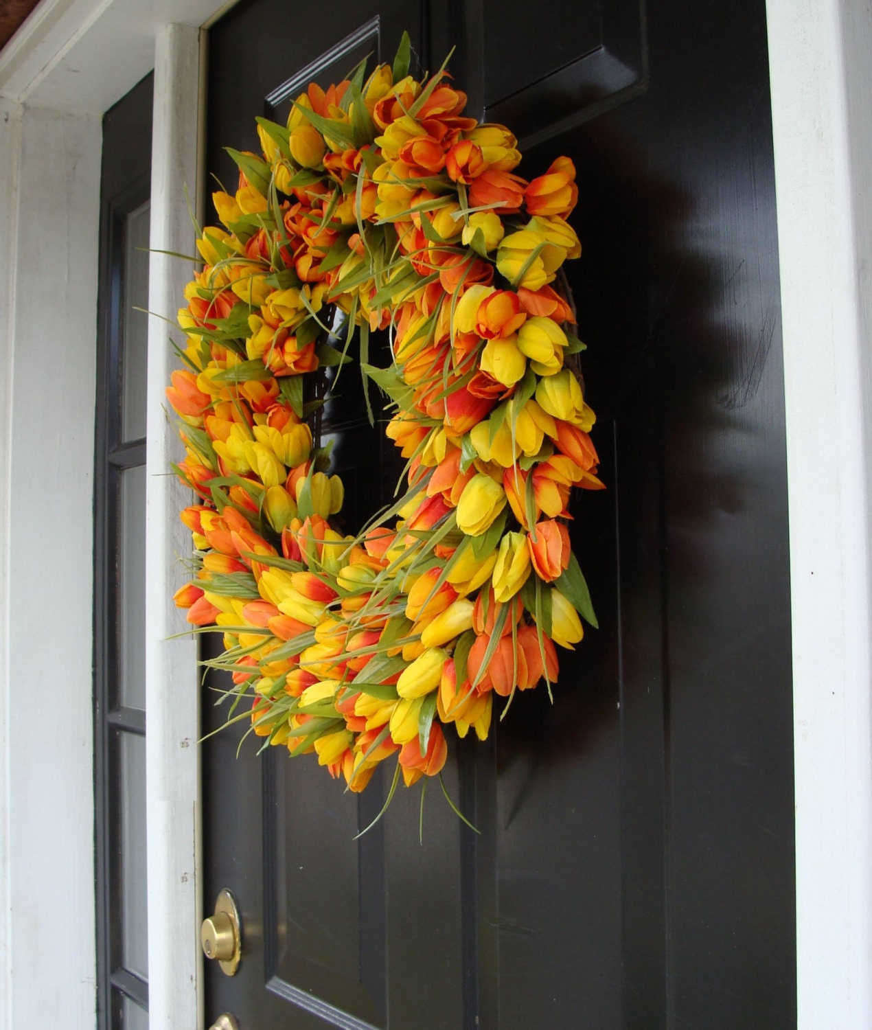 Spring Wreath, Tulip Spring Wreath Custom, Spring Decor, Easter Wreath ...