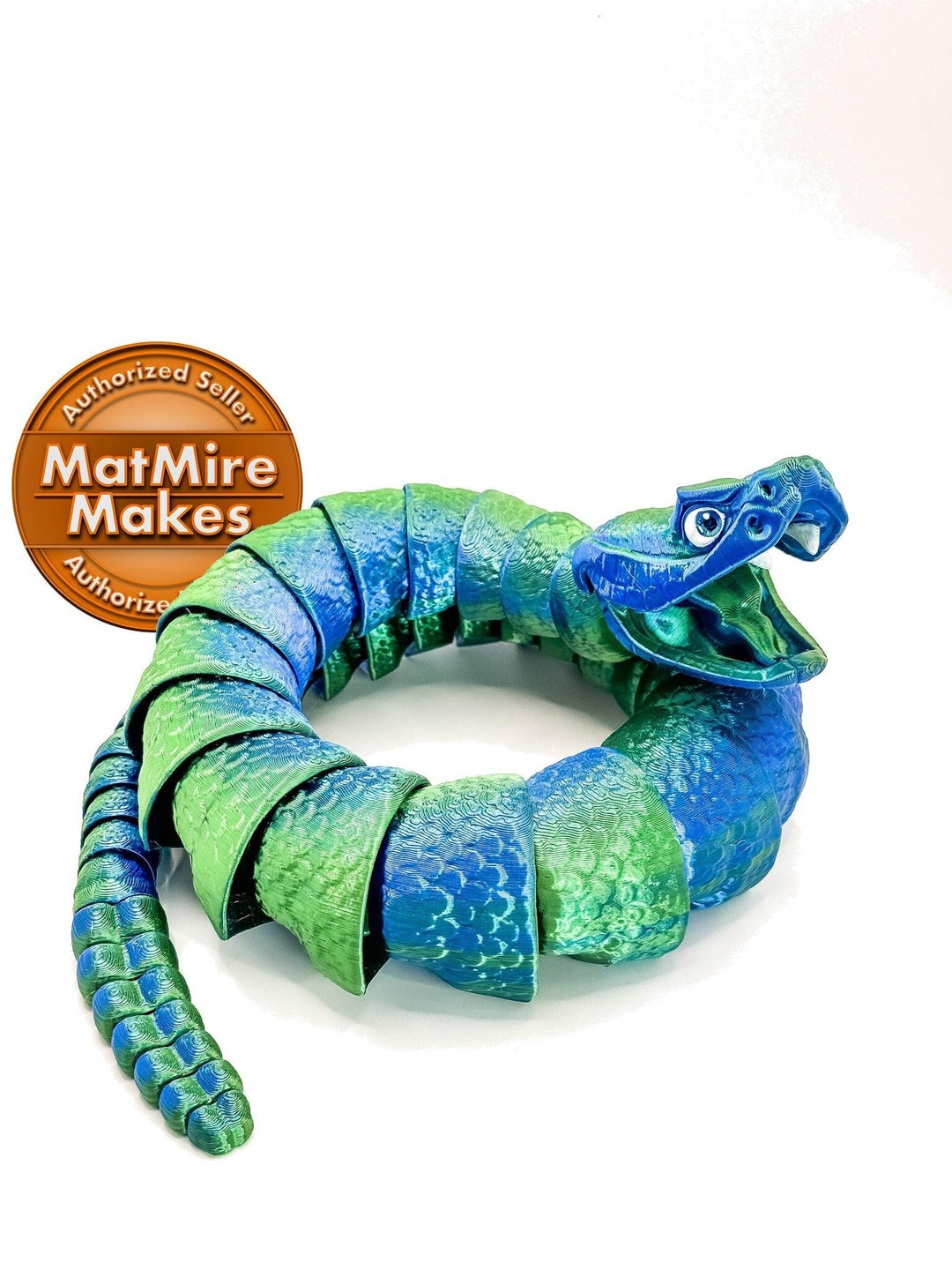 3D Printed Articulated Rattlesnake, Flexi Snake - Etsy