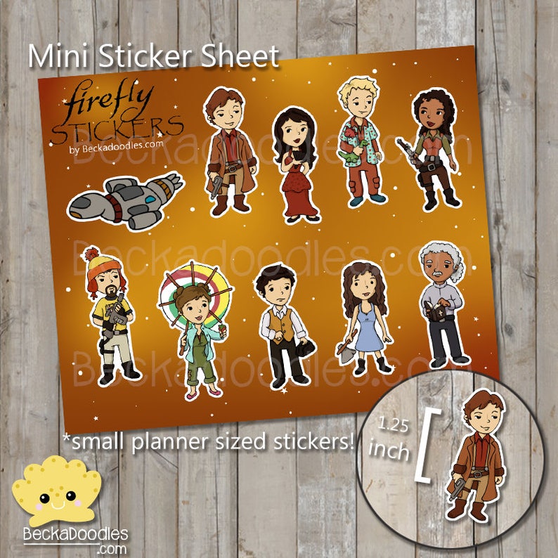 Firefly Main Character Mini Sticker Sheet | Etsy