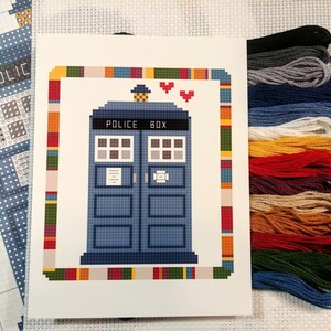 PDF Pattern Tardis With Scarf Border Cross Stitch Pattern - PDF Instant ...