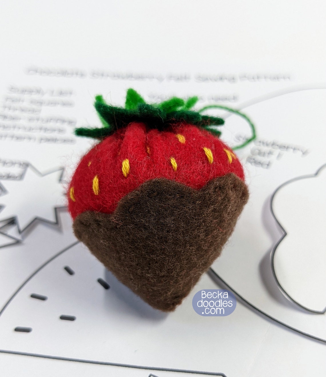 DIY Chocolate Covered Strawberry Felt Ornament PDF Pattern - Etsy