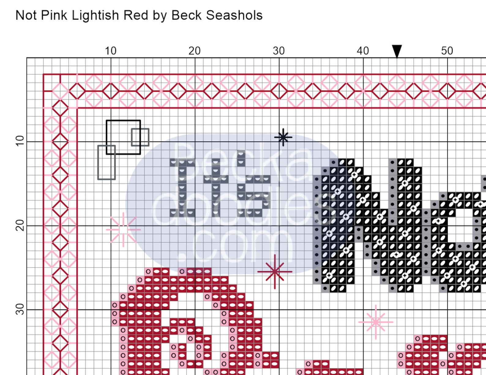 PDF Pattern Not Pink Lightish Red Cross Stitch Pattern PDF - Etsy