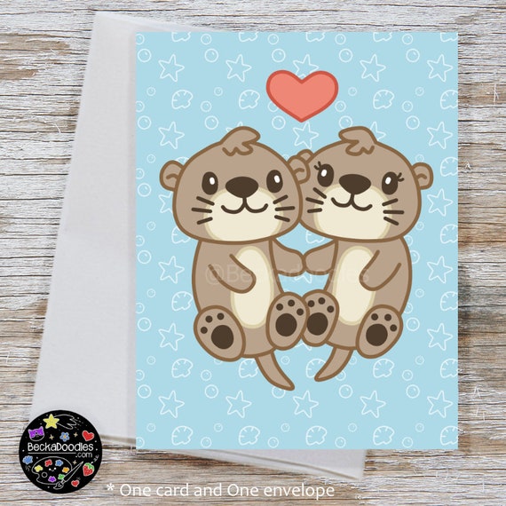 Significant Otter Note Card Cute Cartoon Greeting Card | Etsy