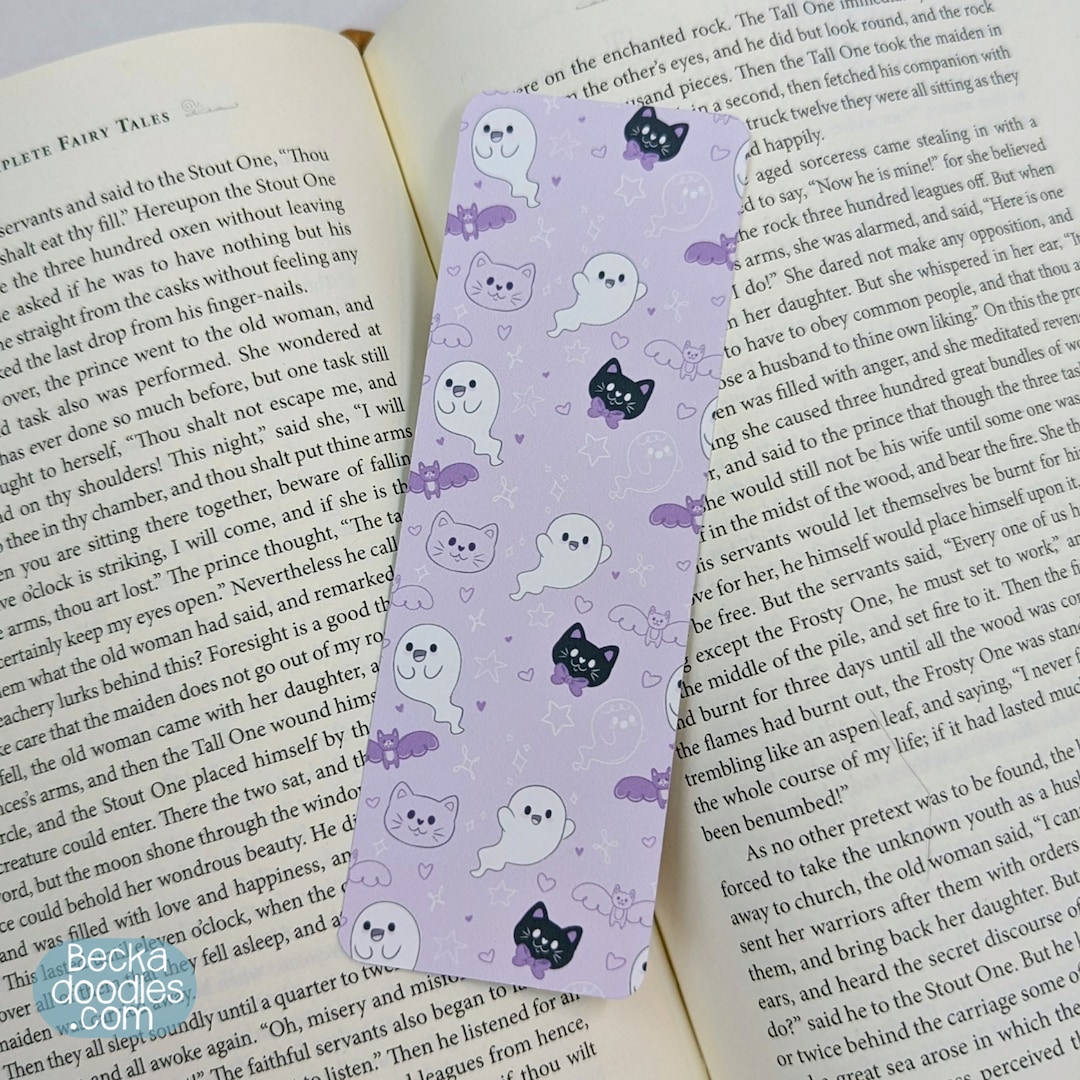 Spooky Cute Ghost Bookmark, Cute Paper Bookmark, Halloween Book Mark ...
