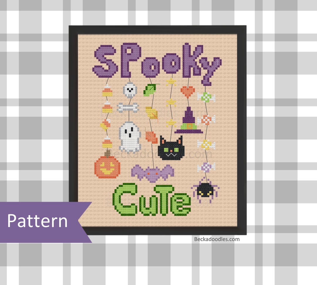 PDF Pattern Spooky Cute Halloween Cross Stitch Pattern - PDF Instant ...